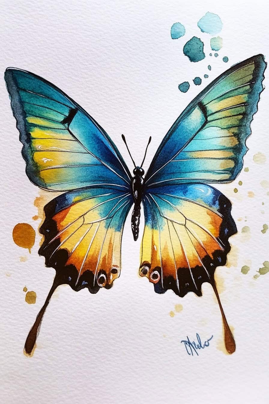 Wings of Whimsy: 55 Beautiful Butterfly Watercolor Paintings - The ...