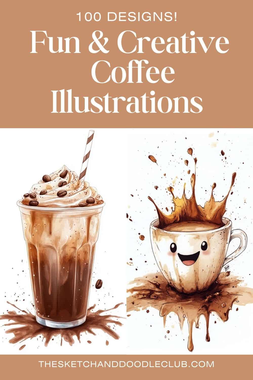 Brewing Up Creativity: 100 Coffee Illustrations - The Sketch & Doodle Club