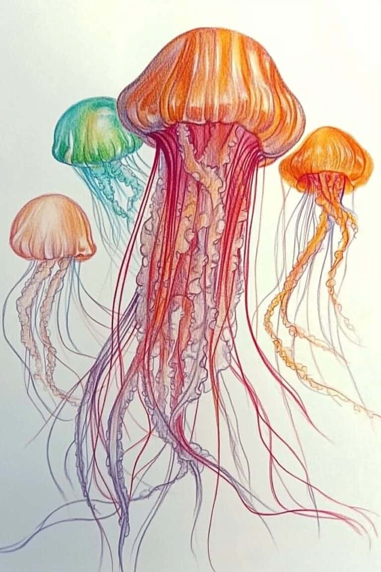 Drifting Designs: 37 Enchanting Jellyfish Drawings - The Sketch ...