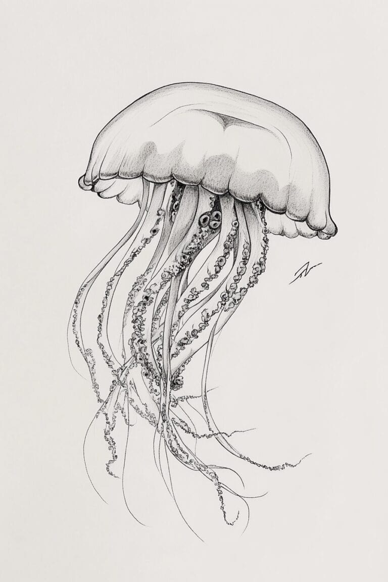 Drifting Designs: 37 Enchanting Jellyfish Drawings - The Sketch ...