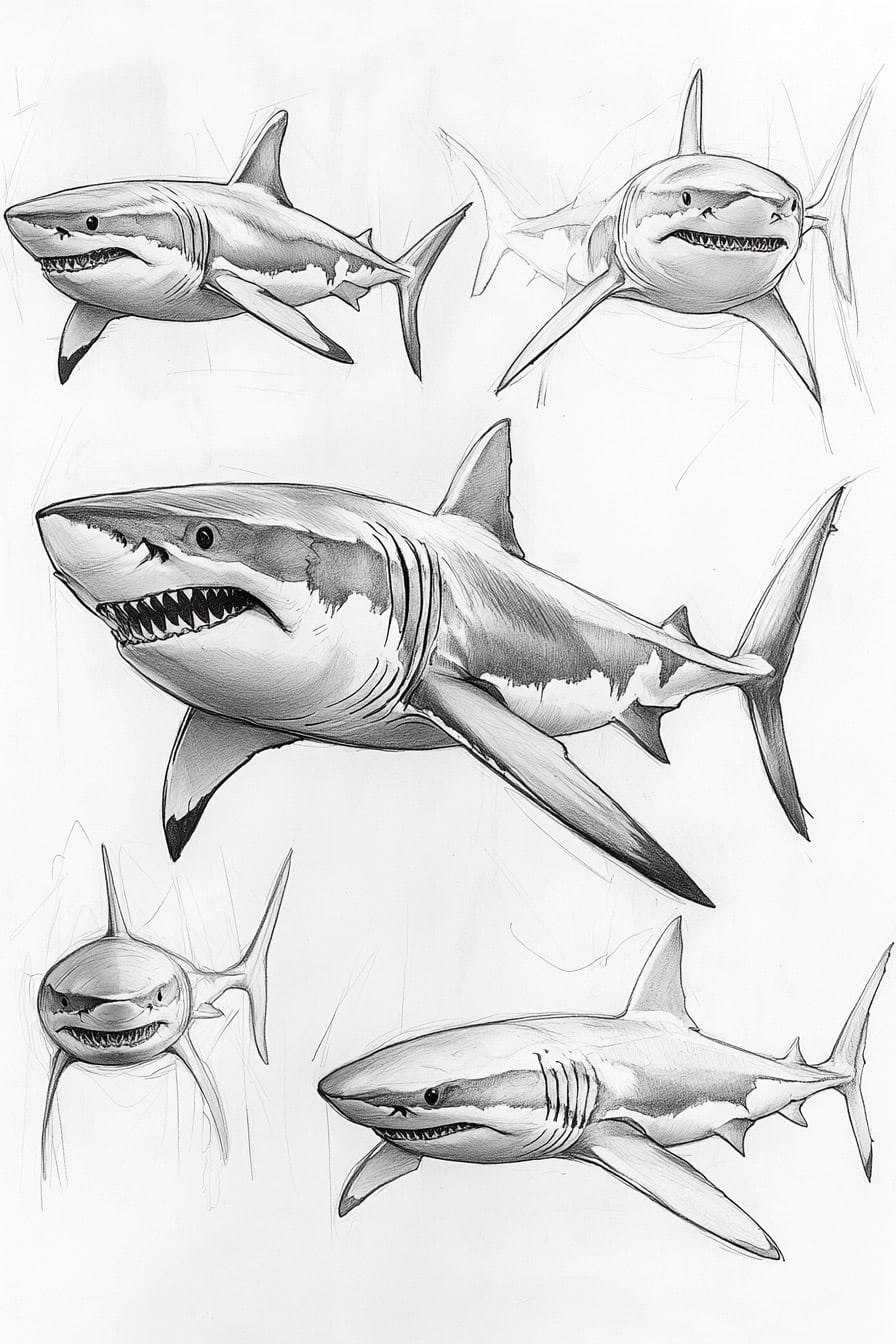 50 Shark Drawing That Will Challenge and Inspire Your Inner Artist ...
