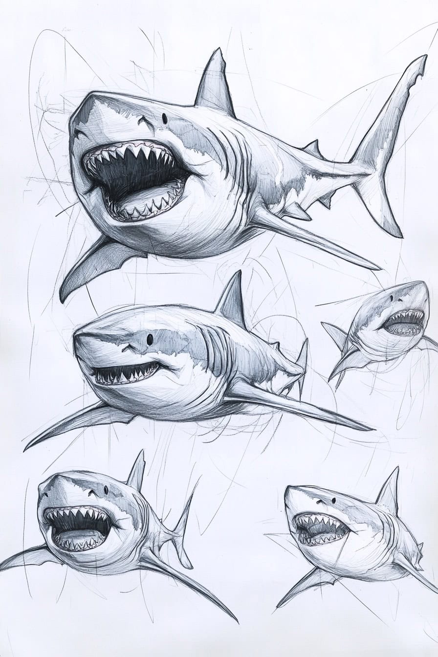 50 Shark Drawing That Will Challenge and Inspire Your Inner Artist ...