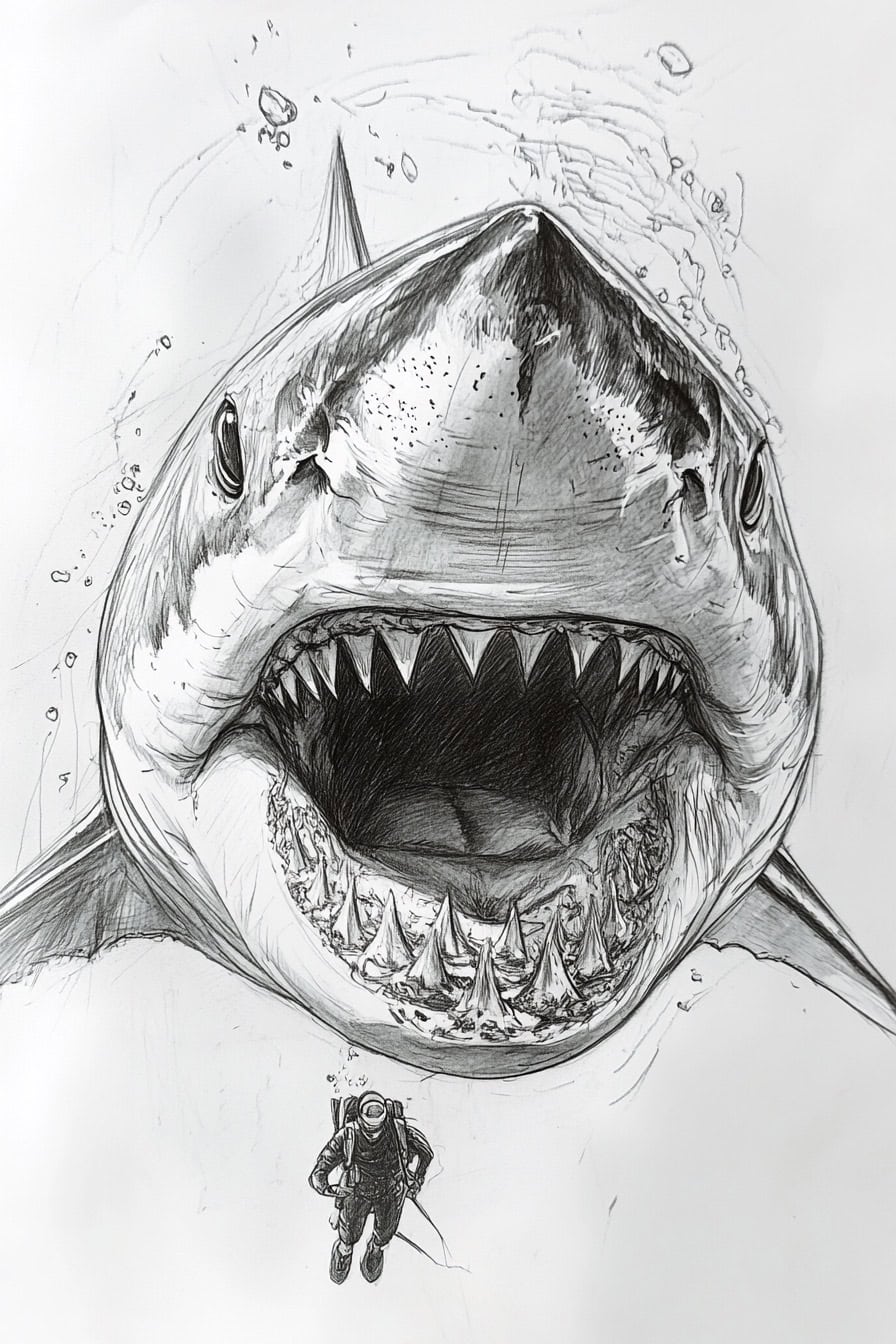 50 Shark Drawing That Will Challenge and Inspire Your Inner Artist ...