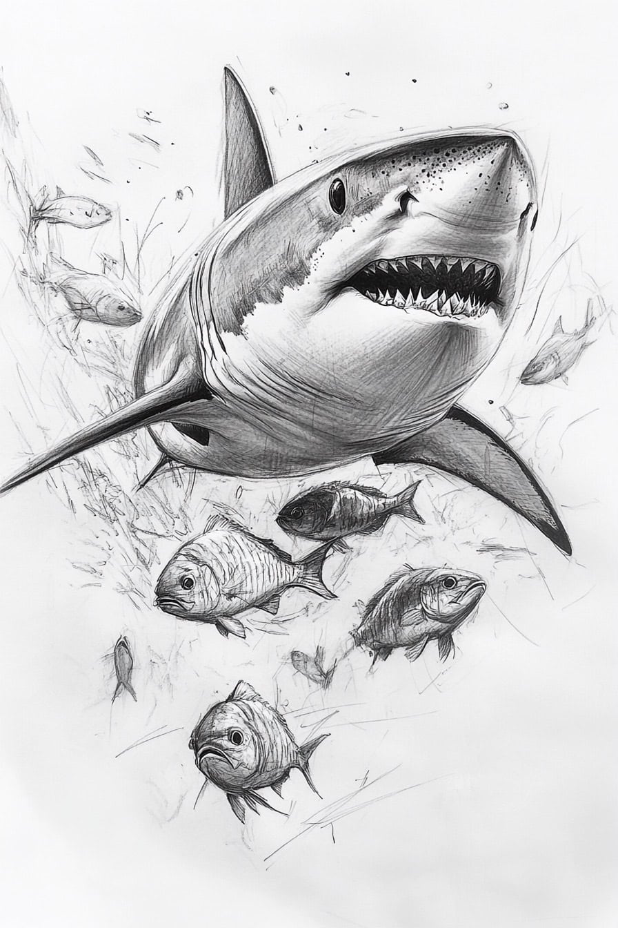 50 Shark Drawing That Will Challenge and Inspire Your Inner Artist ...