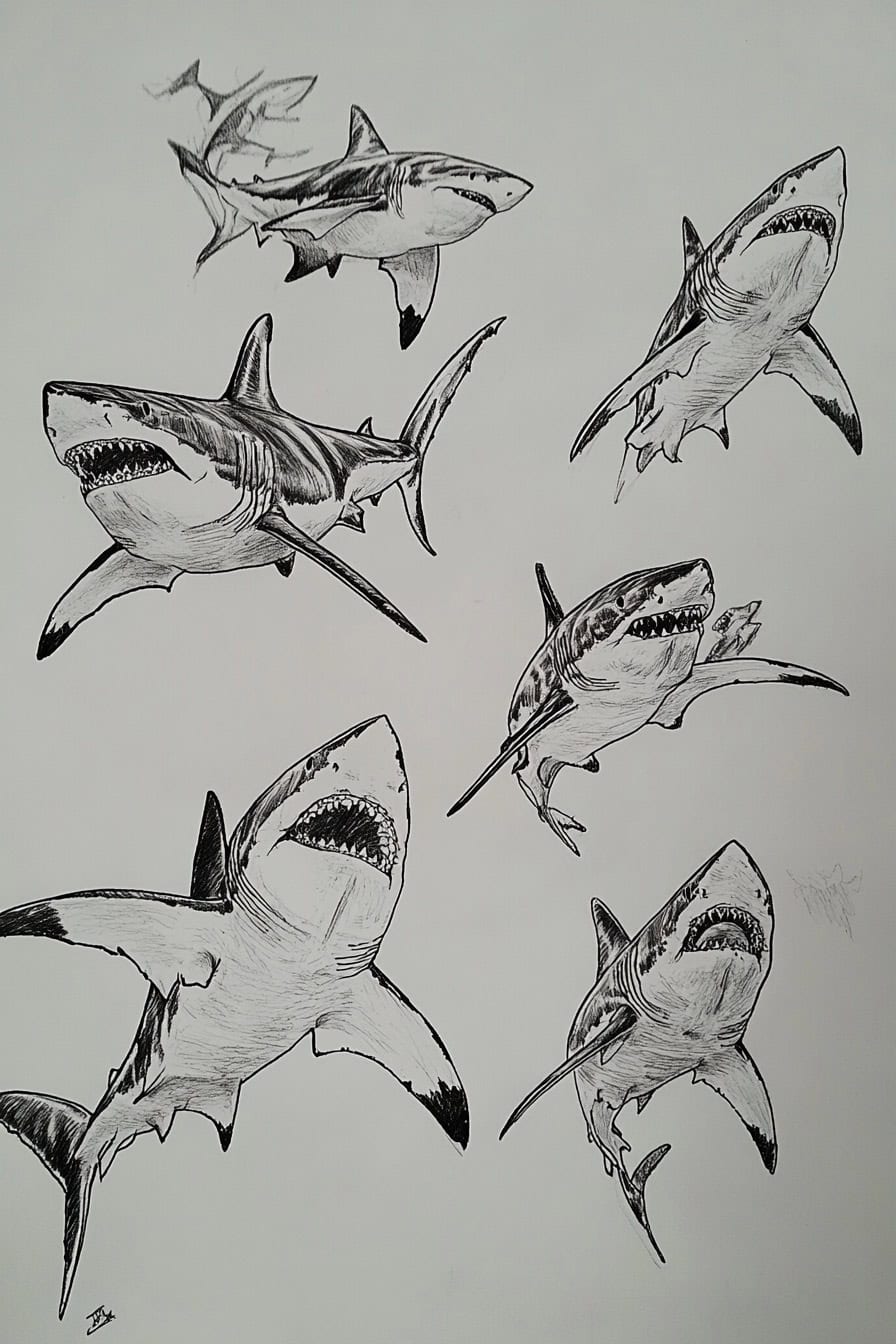 50 Shark Drawing That Will Challenge and Inspire Your Inner Artist ...