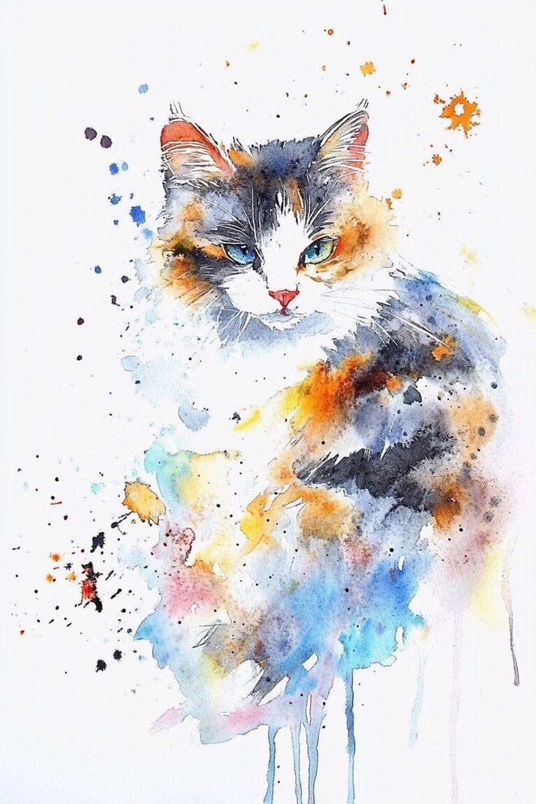 87 Whiskered Wonders: Cat Watercolor Art - The Sketch & Doodle Club
