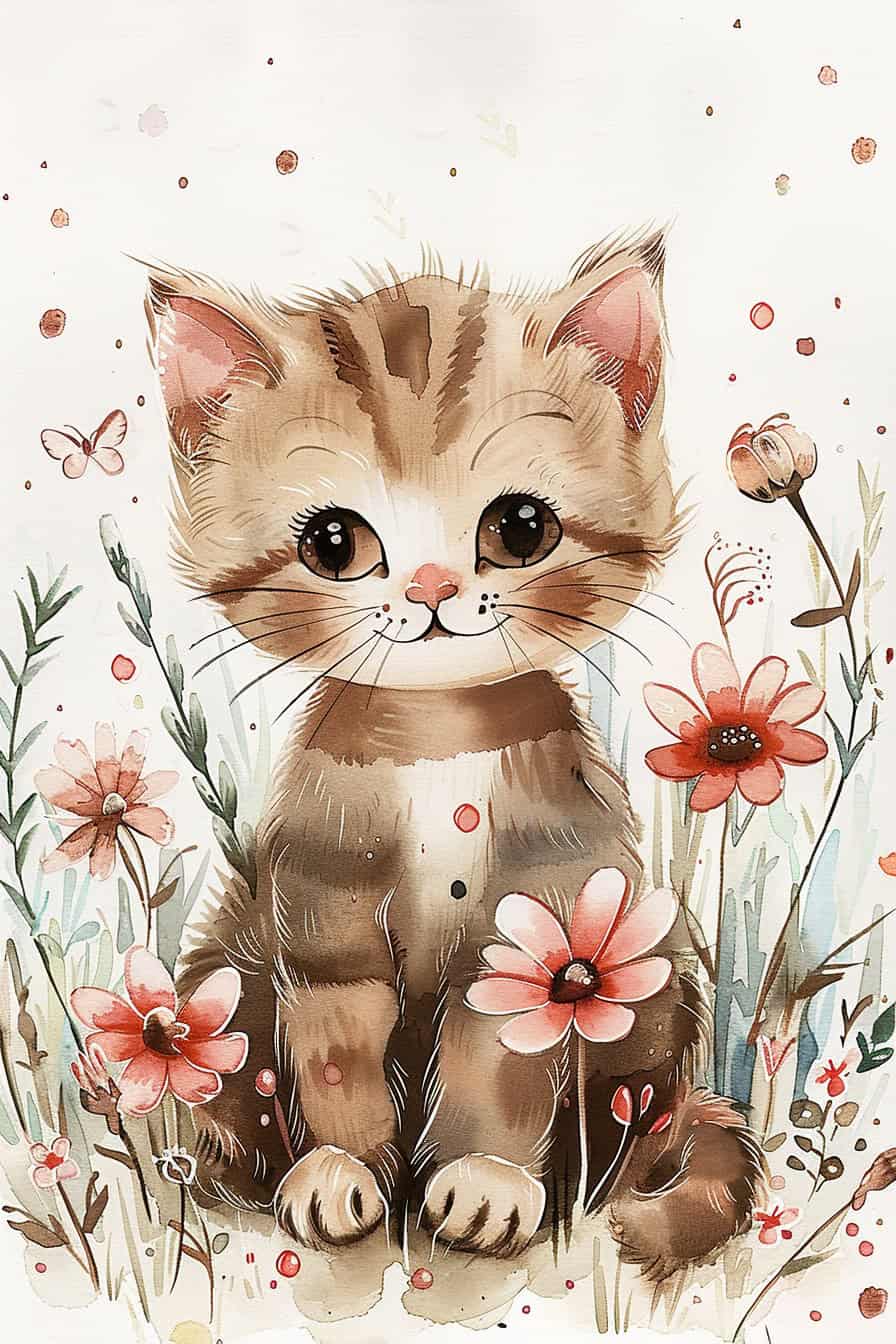 87 Whiskered Wonders: Cat Watercolor Art - The Sketch & Doodle Club