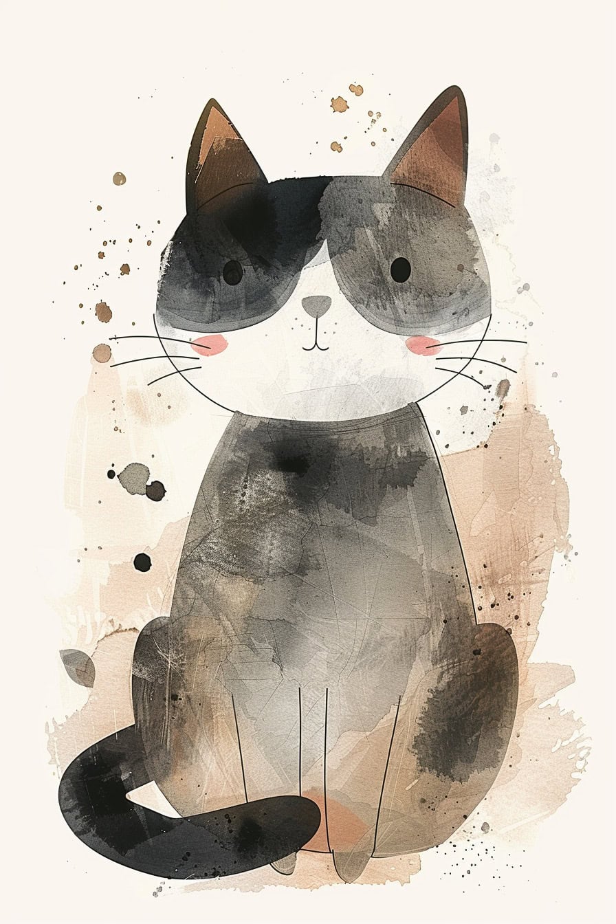 87 Whiskered Wonders: Cat Watercolor Art - The Sketch & Doodle Club