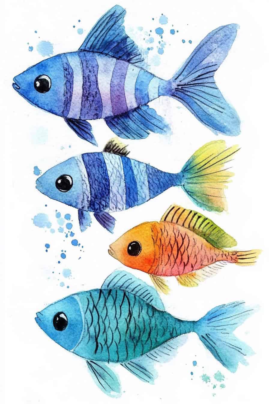 Swimming in Color: 50 Captivating Watercolor Fish Paintings - The ...