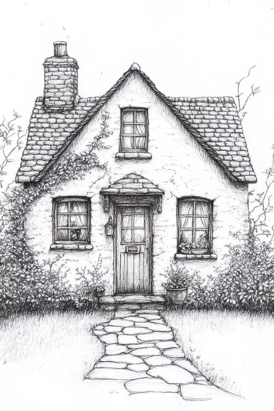 50 Whimsical Cottage Sketches & Drawings Ideas You Will Love - The ...