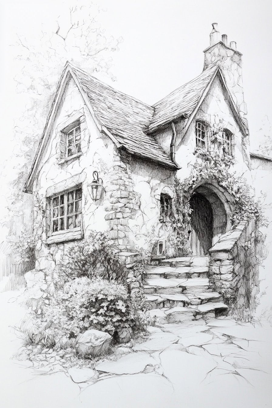 50 Whimsical Cottage Sketches & Drawings Ideas You Will Love - The ...