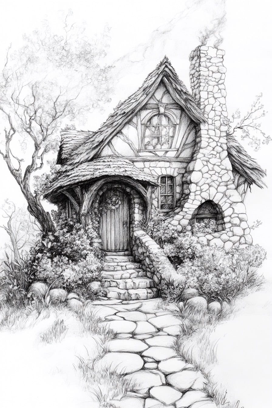 50 Whimsical Cottage Sketches & Drawings Ideas You Will Love - The ...