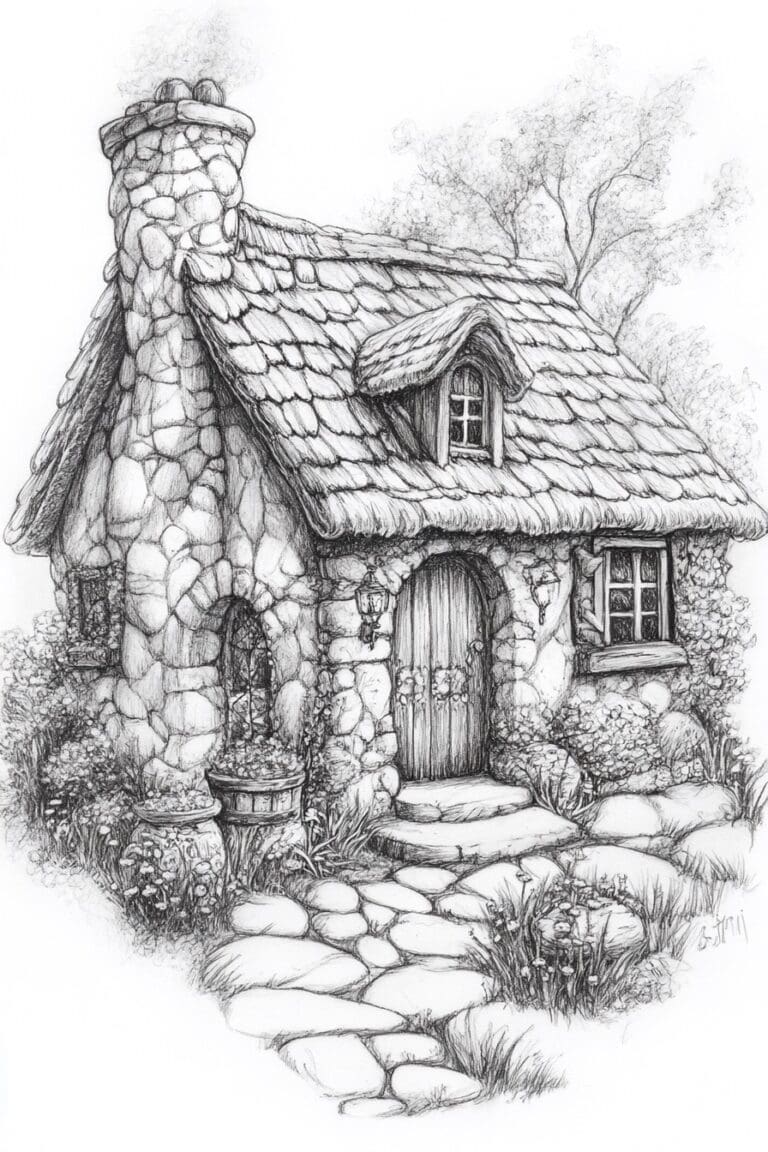 50 Whimsical Cottage Sketches & Drawings Ideas You Will Love - The ...