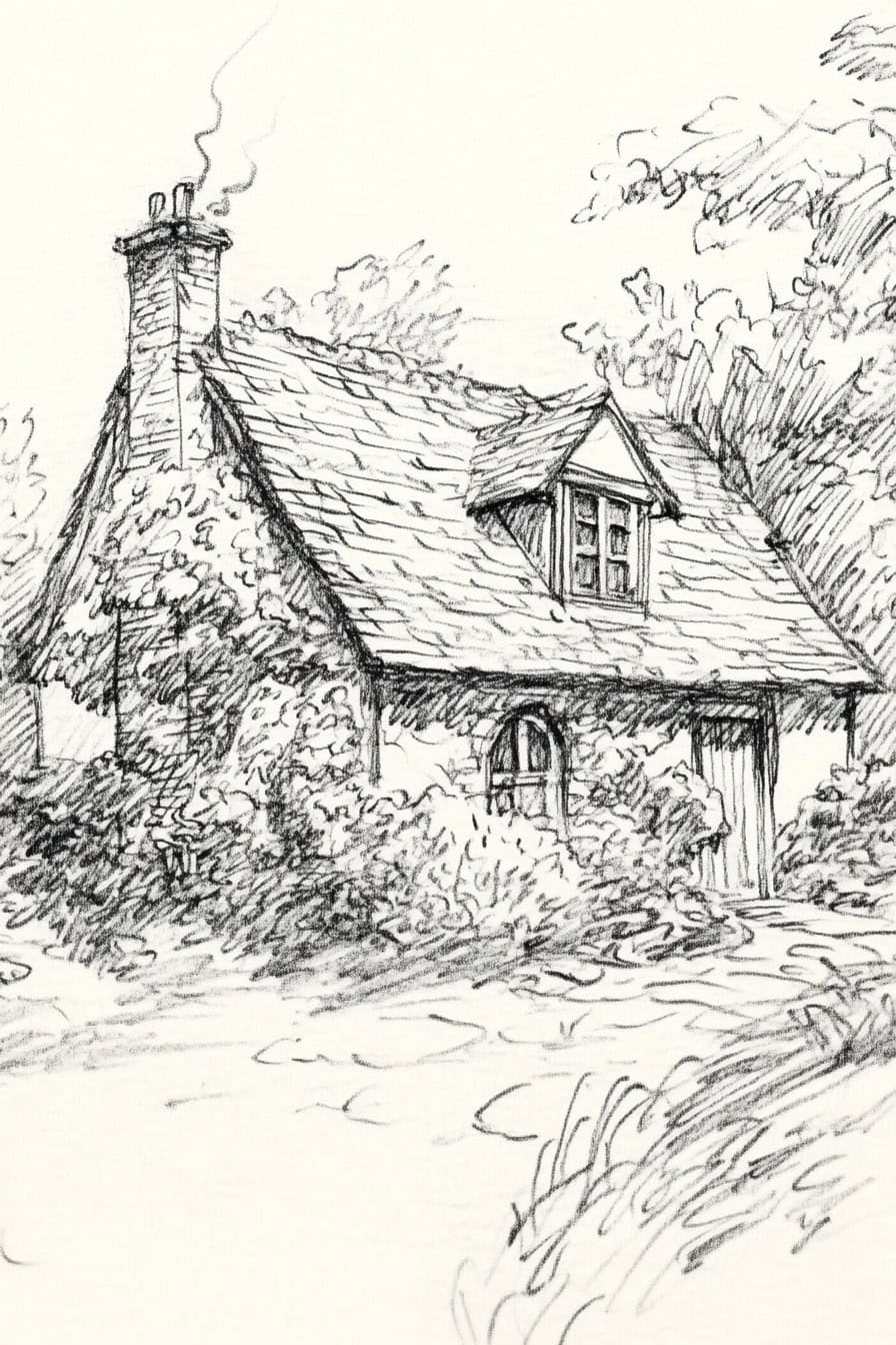 50 Whimsical Cottage Sketches & Drawings Ideas You Will Love - The ...