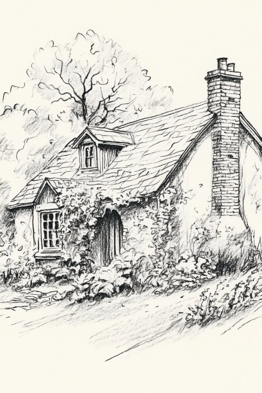 50 Whimsical Cottage Sketches & Drawings Ideas You Will Love - The ...