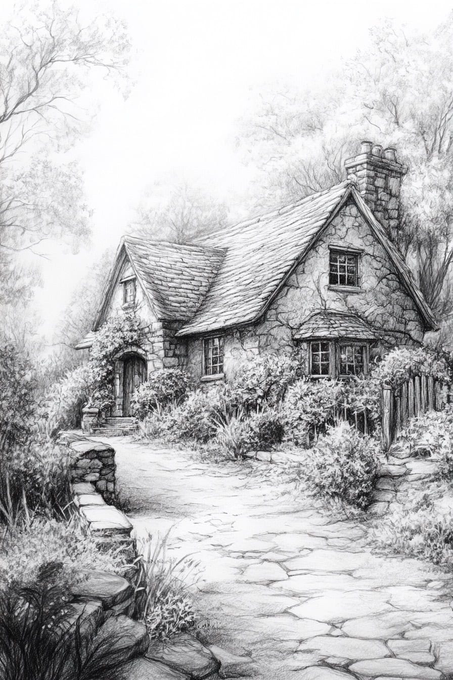 50 Whimsical Cottage Sketches & Drawings Ideas You Will Love - The ...