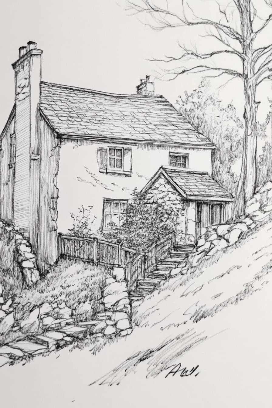 50 Whimsical Cottage Sketches & Drawings Ideas You Will Love - The ...
