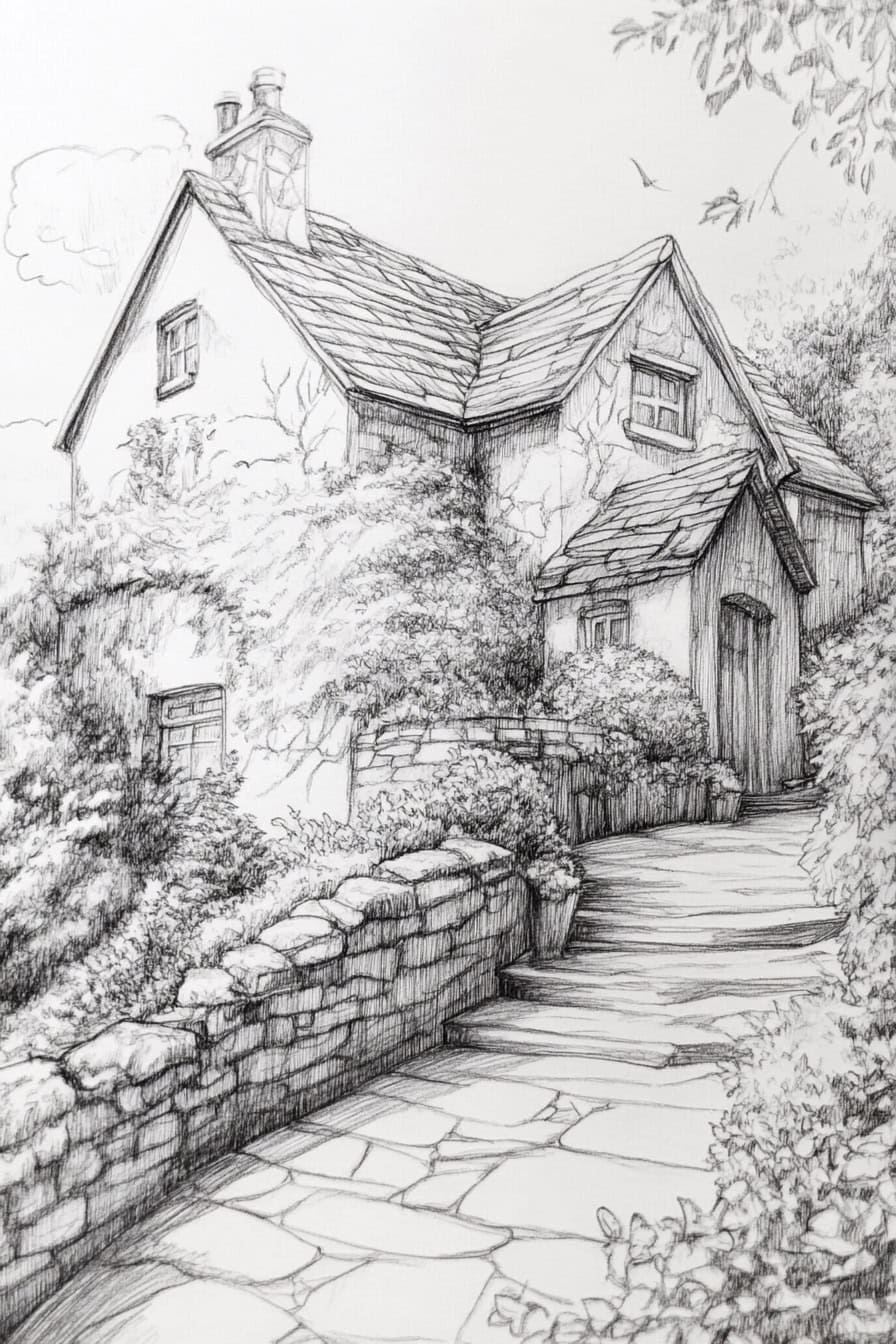 50 Whimsical Cottage Sketches & Drawings Ideas You Will Love - The ...