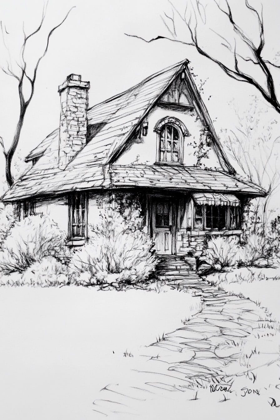 50 Whimsical Cottage Sketches & Drawings Ideas You Will Love - The ...