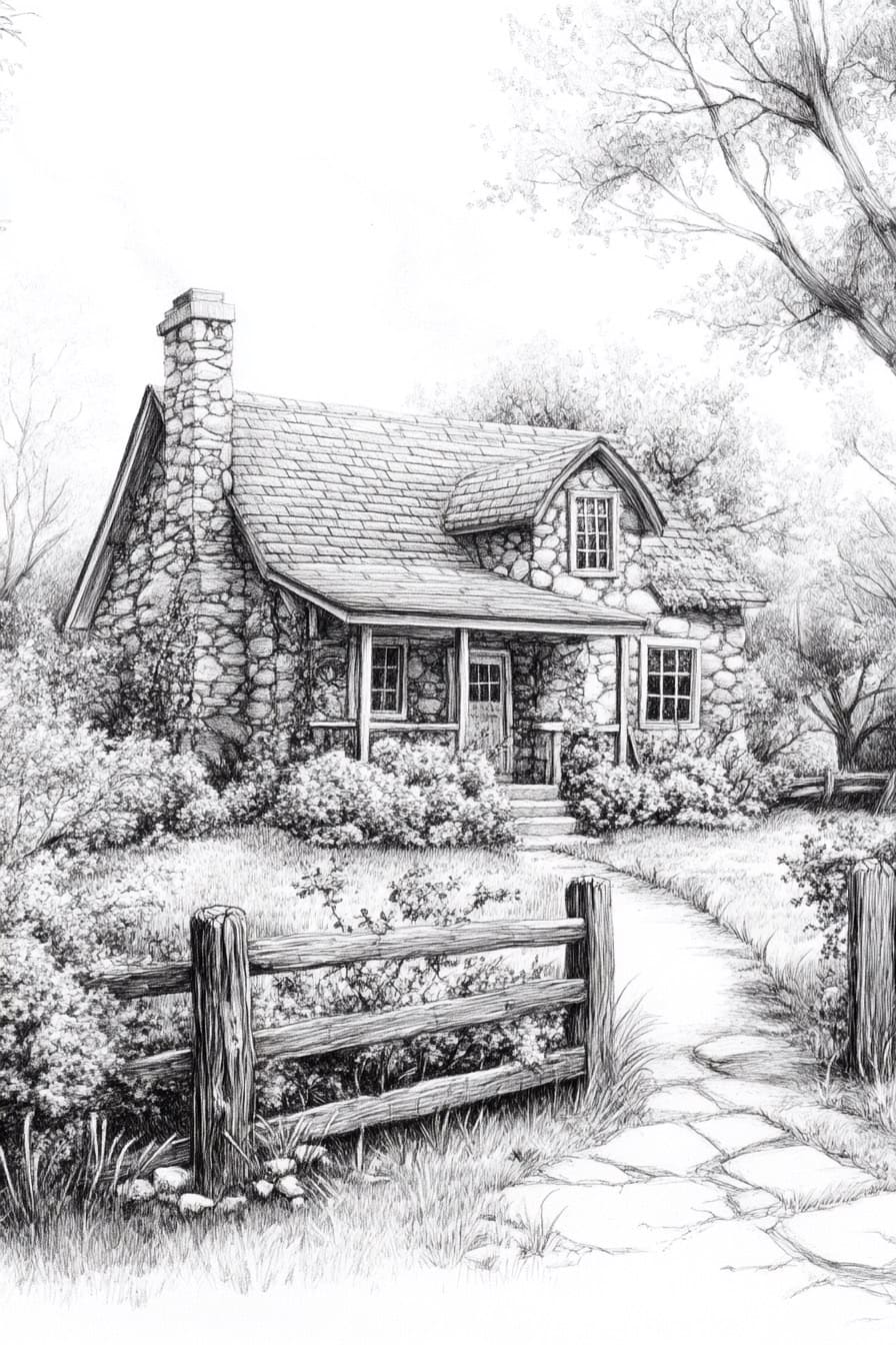 50 Whimsical Cottage Sketches & Drawings Ideas You Will Love - The ...