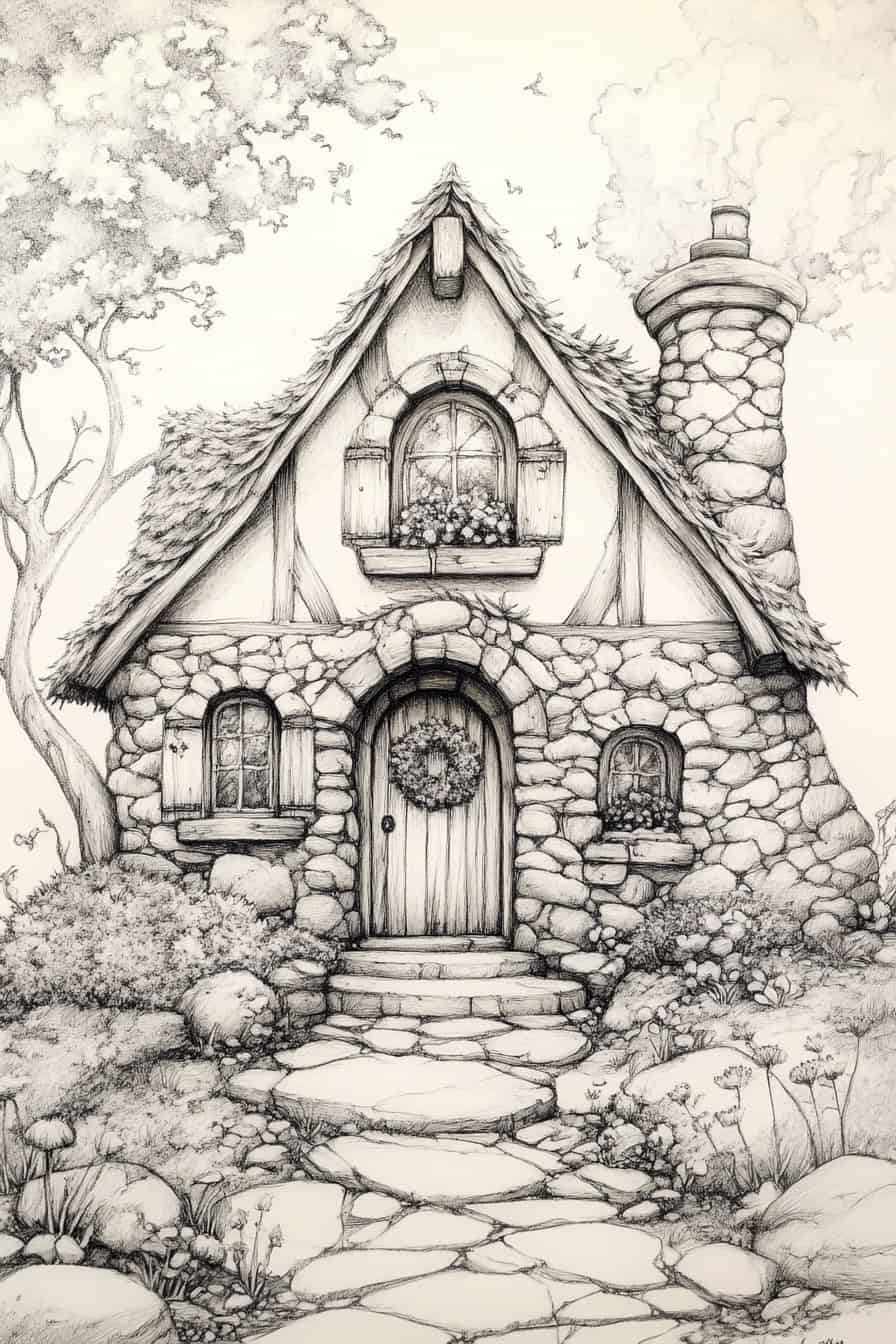50 Whimsical Cottage Sketches & Drawings Ideas You Will Love - The ...