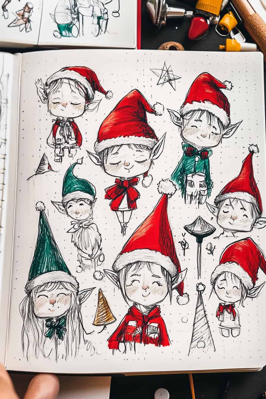 40 Cute Christmas Doodle Ideas You Will Adore - The Sketch & Doodle Club