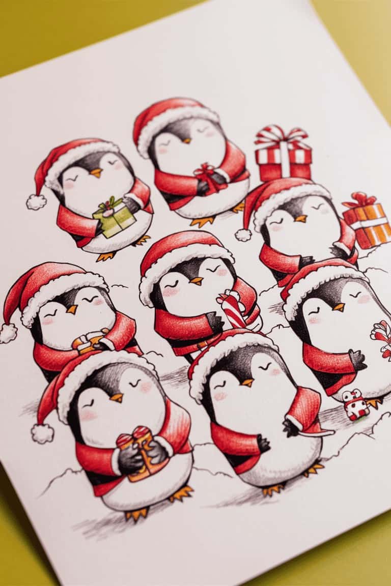 40 Cute Christmas Doodle Ideas You Will Adore - The Sketch & Doodle Club