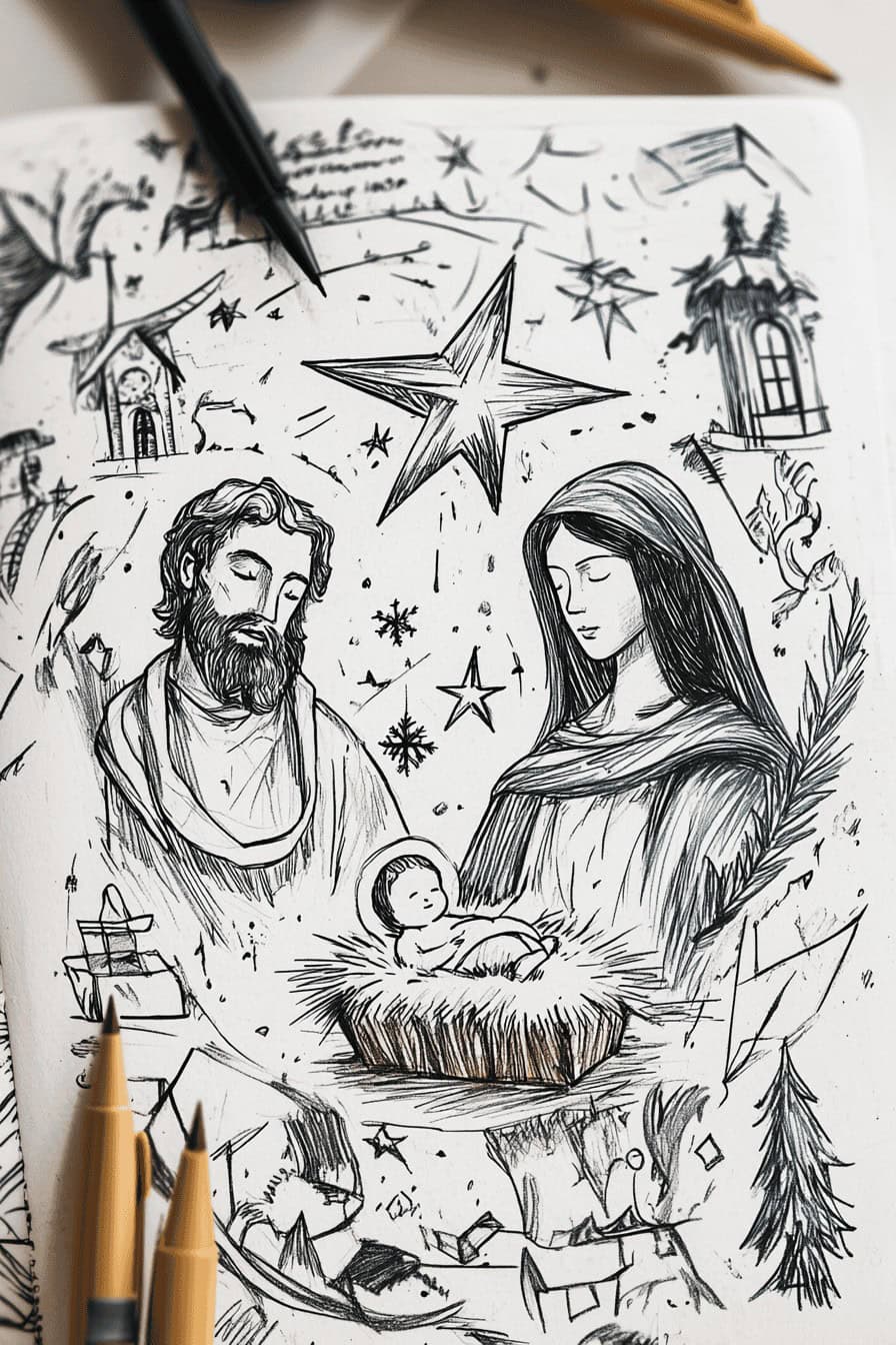 40 Cute Christmas Doodle Ideas You Will Adore - The Sketch & Doodle Club