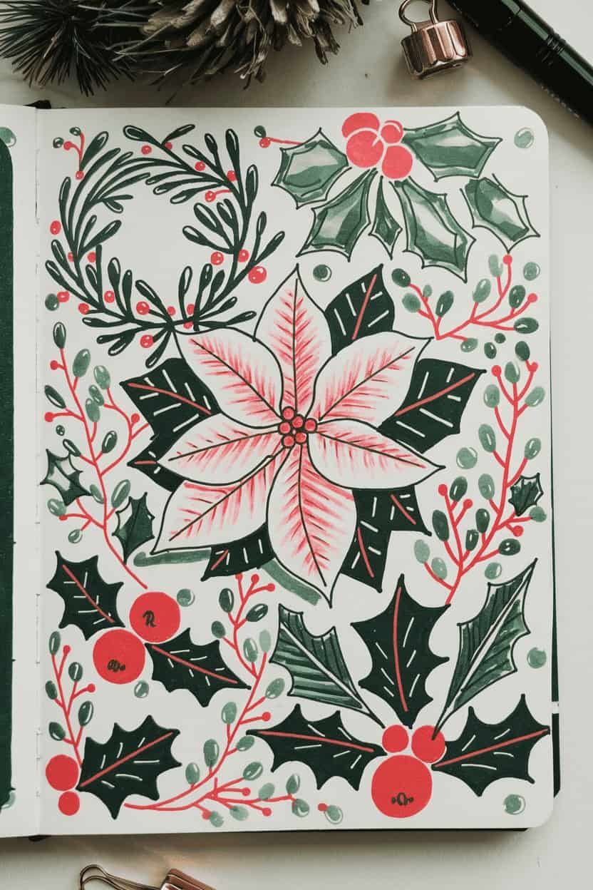 40 Cute Christmas Doodle Ideas You Will Adore - The Sketch & Doodle Club