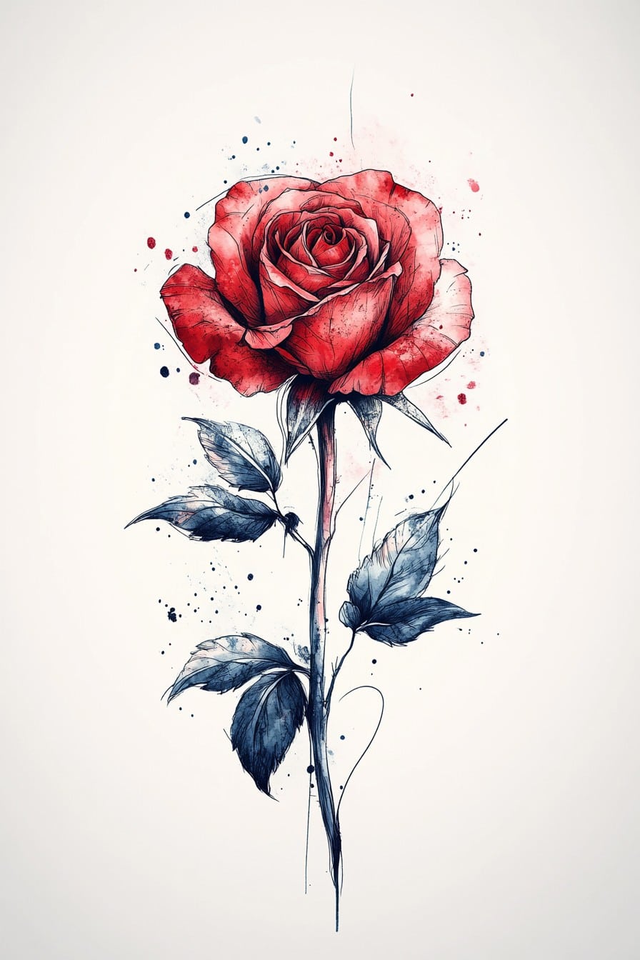 75 Beautiful Paintings of Watercolor Roses: Get Inspired - The Sketch ...