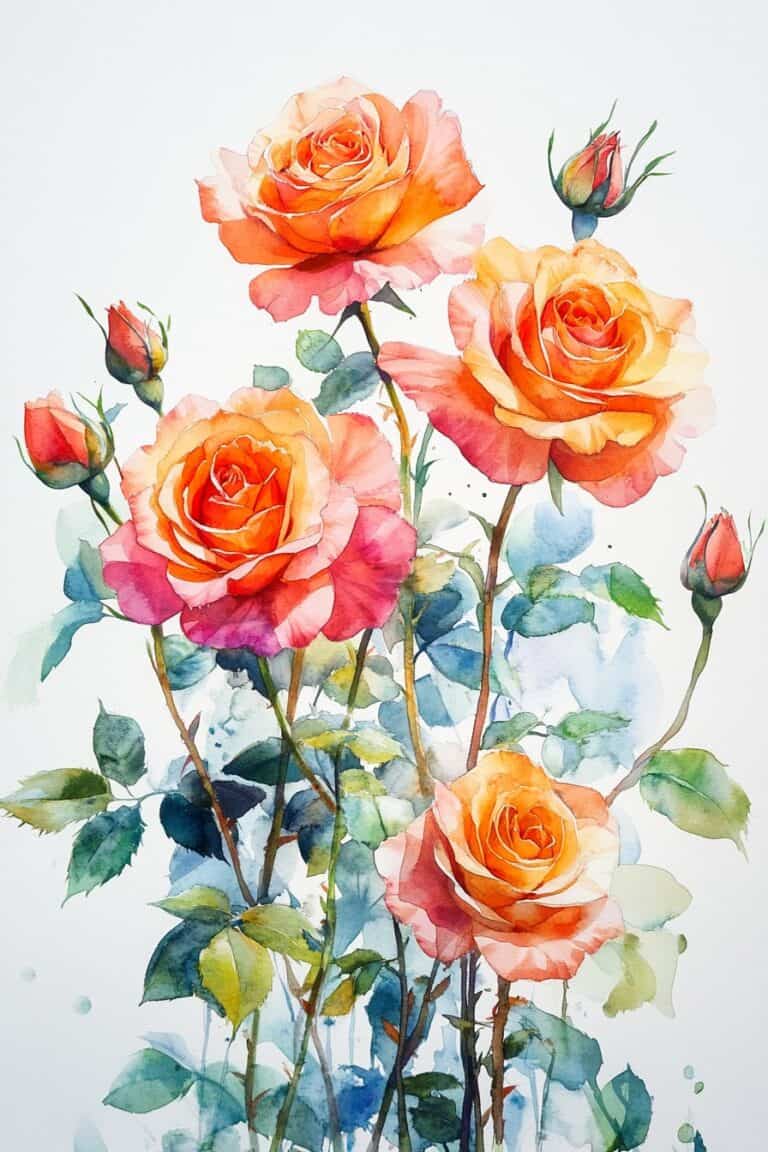 75 Beautiful Paintings of Watercolor Roses: Get Inspired - The Sketch ...
