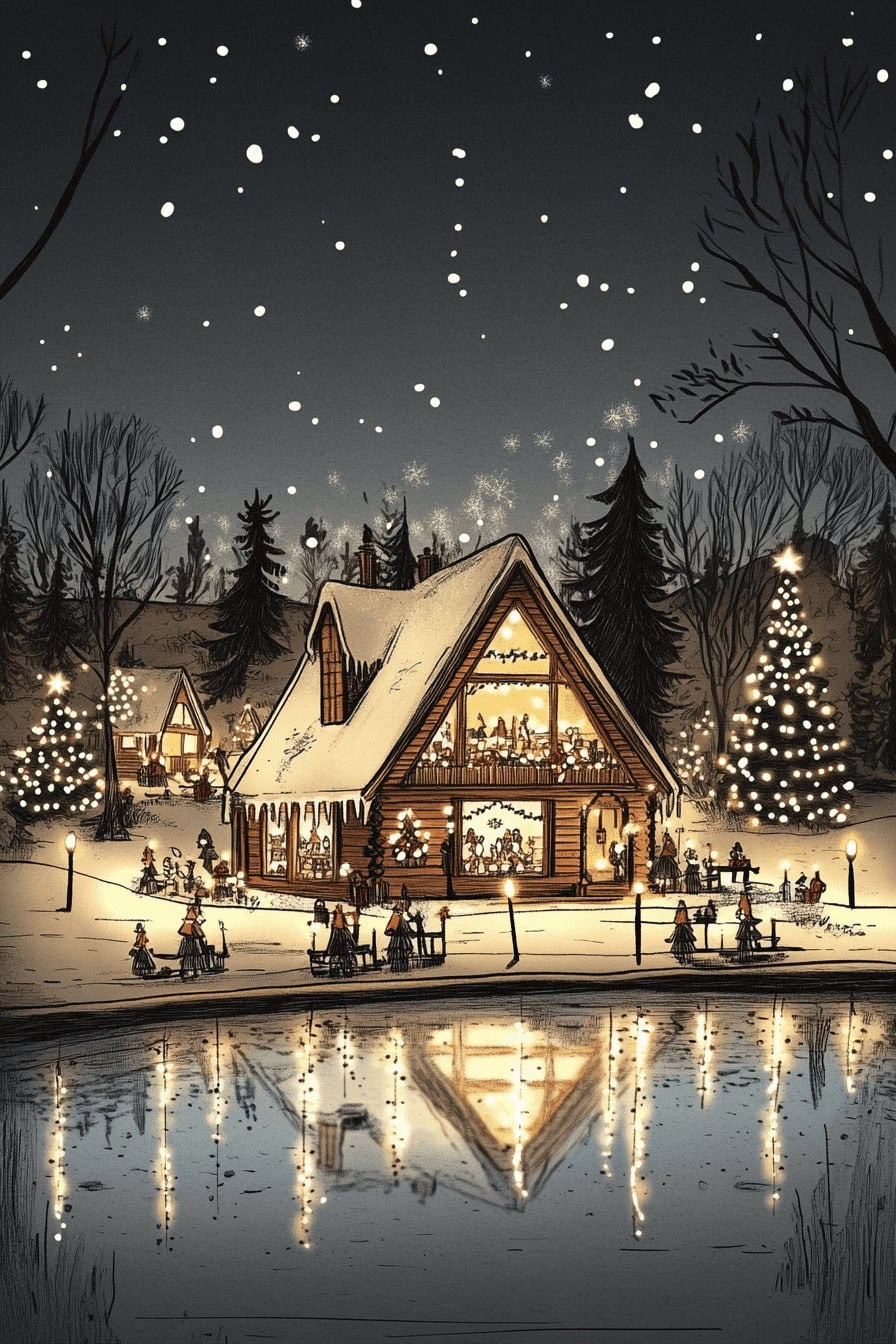 50 Cozy Christmas Winter Scenes That Will Warm Your Heart - The Sketch ...