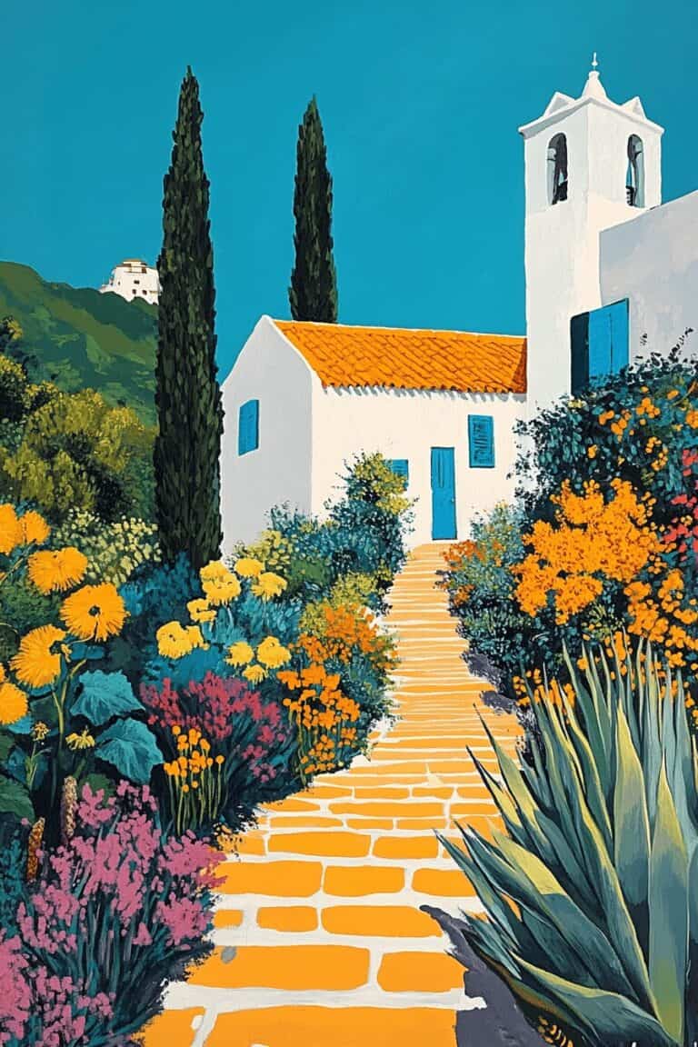 85 Breath-Taking Greece Paintings You Must See - The Sketch & Doodle Club