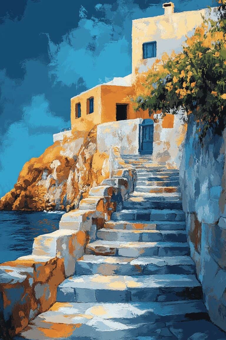 85 Breath-Taking Greece Paintings You Must See - The Sketch & Doodle Club