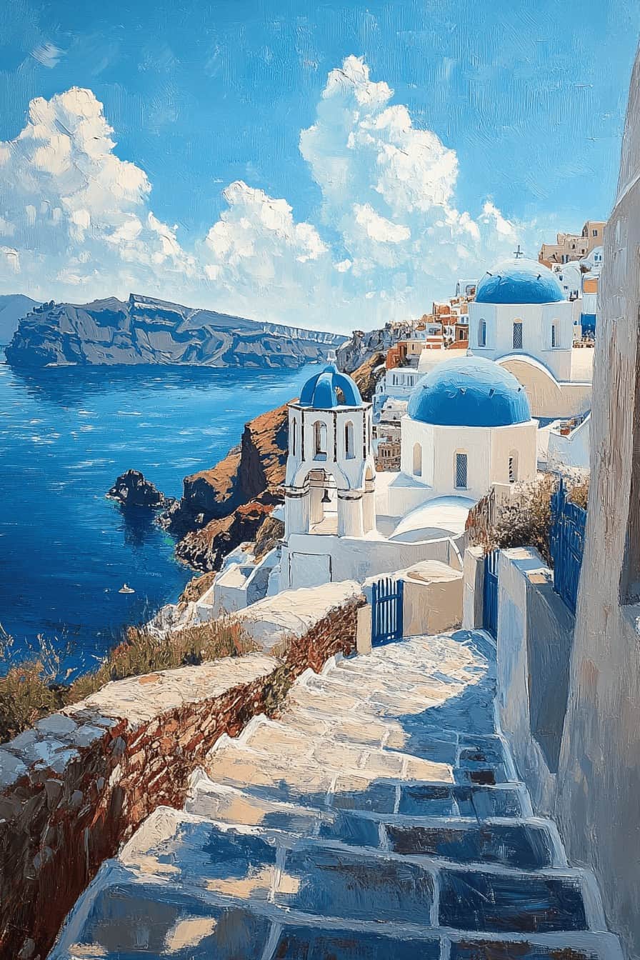 85 Breath-Taking Greece Paintings You Must See - The Sketch & Doodle Club