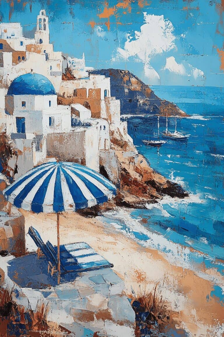 85 Breath-Taking Greece Paintings You Must See - The Sketch & Doodle Club