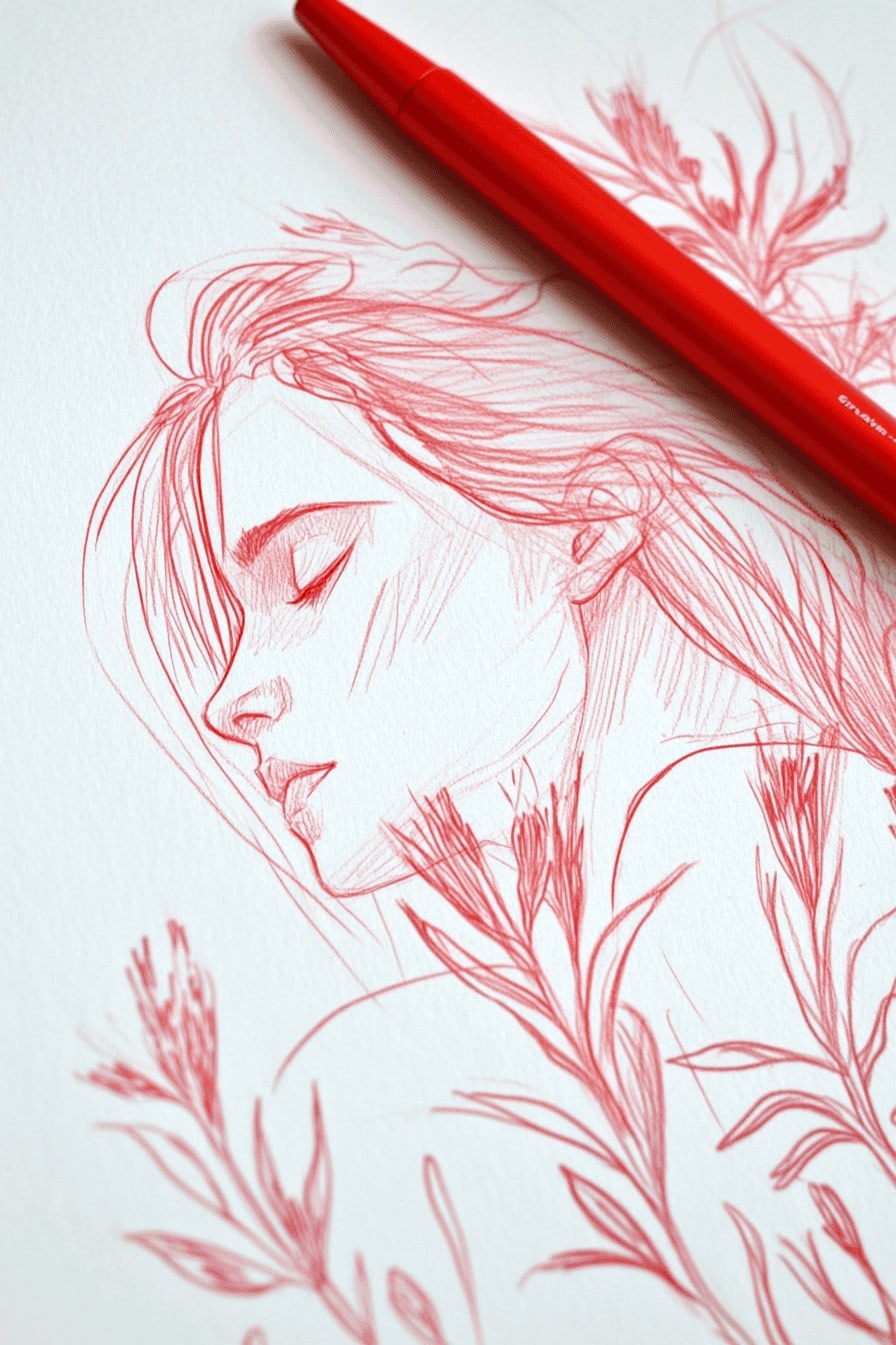 100+ Cool Red Pen Drawings To Inspire Your Art - The Sketch & Doodle Club
