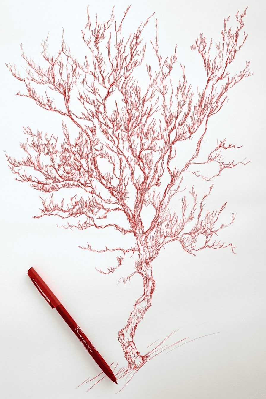 100+ Cool Red Pen Drawings To Inspire Your Art - The Sketch & Doodle Club