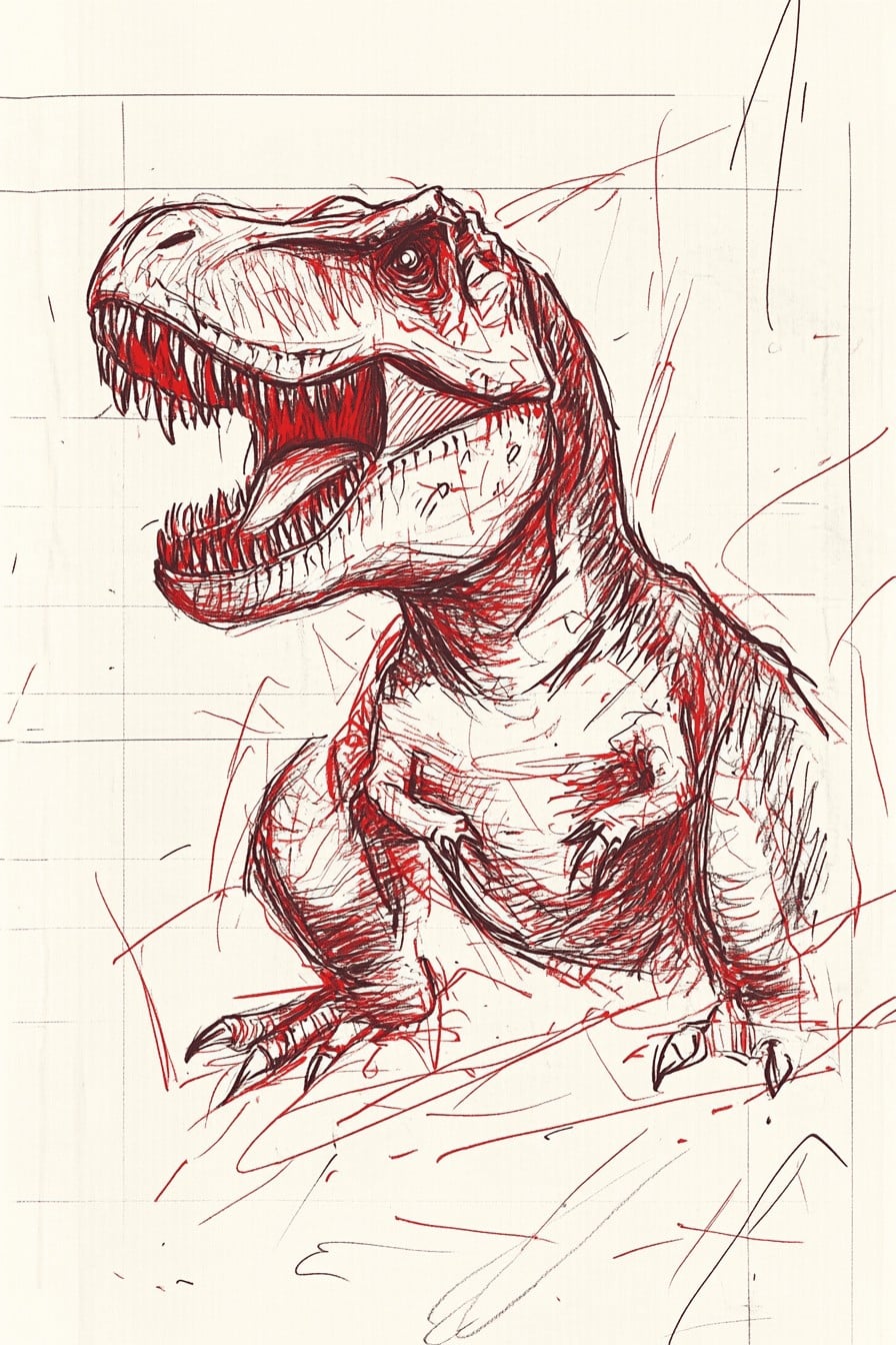 60 Epic Dinosaur Drawings To Inspire You - The Sketch & Doodle Club