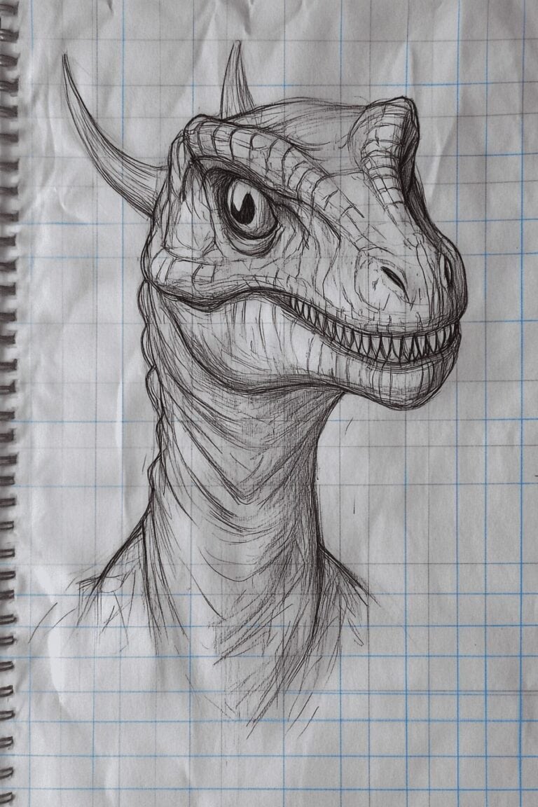 60 Epic Dinosaur Drawings To Inspire You - The Sketch & Doodle Club