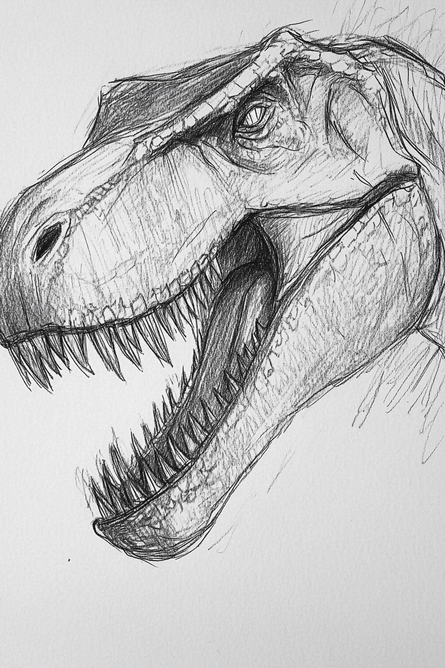 60 Epic Dinosaur Drawings To Inspire You - The Sketch & Doodle Club