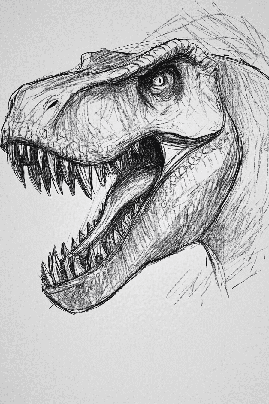 60 Epic Dinosaur Drawings To Inspire You - The Sketch & Doodle Club