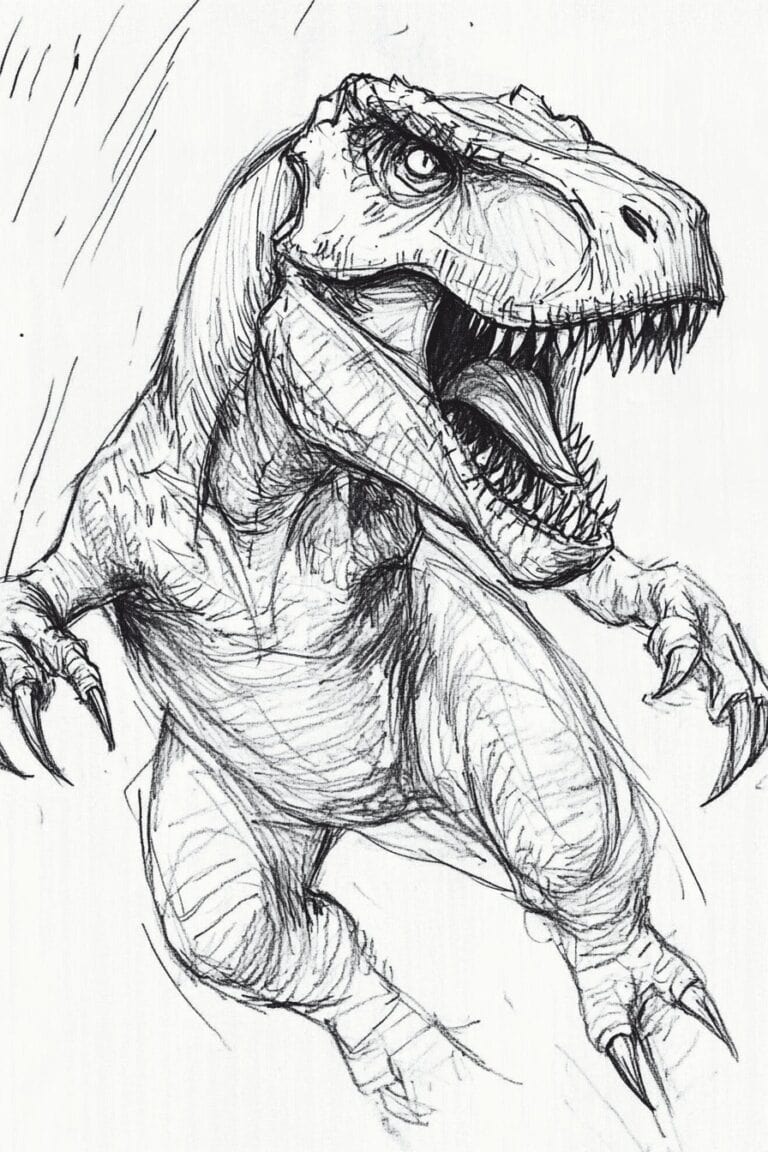 60 Epic Dinosaur Drawings To Inspire You - The Sketch & Doodle Club
