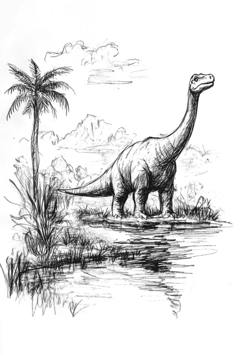 60 Epic Dinosaur Drawings To Inspire You - The Sketch & Doodle Club