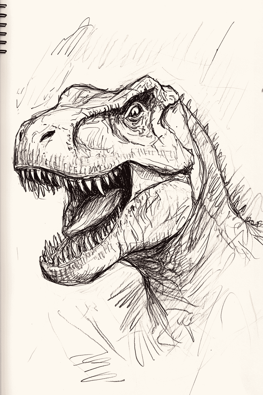 60 Epic Dinosaur Drawings To Inspire You - The Sketch & Doodle Club