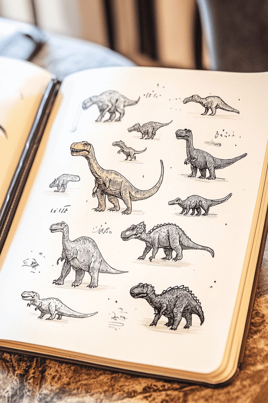 60 Epic Dinosaur Drawings To Inspire You - The Sketch & Doodle Club