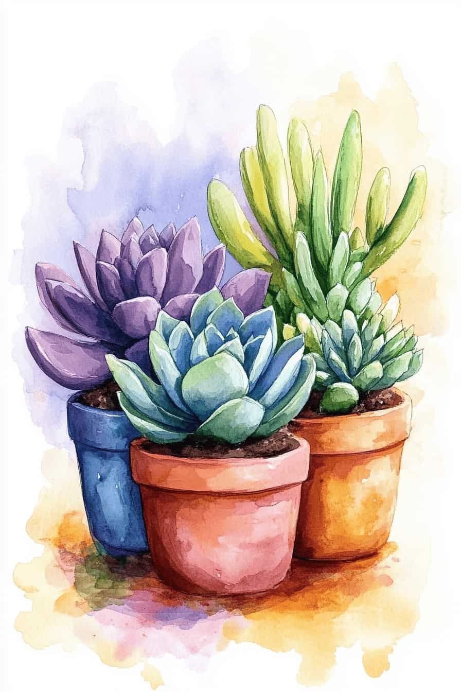 45 Creative Watercolor Succulent Art Ideas - The Sketch & Doodle Club
