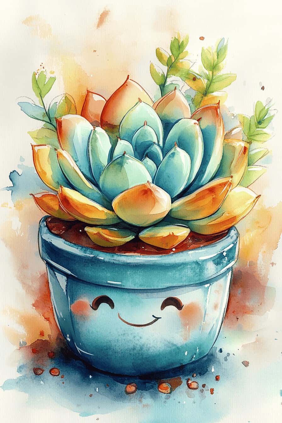 45 Creative Watercolor Succulent Art Ideas - The Sketch & Doodle Club