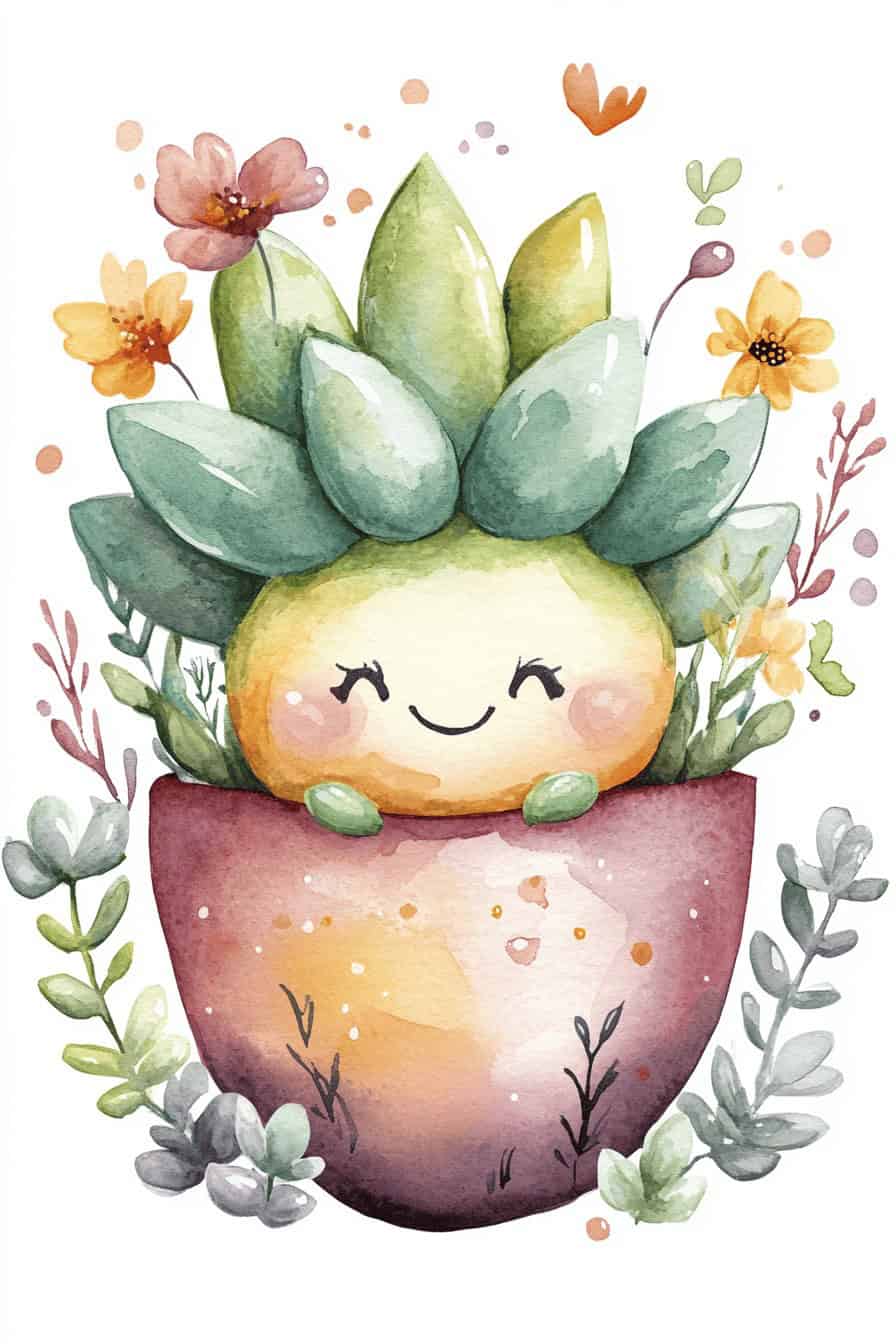 45 Creative Watercolor Succulent Art Ideas - The Sketch & Doodle Club