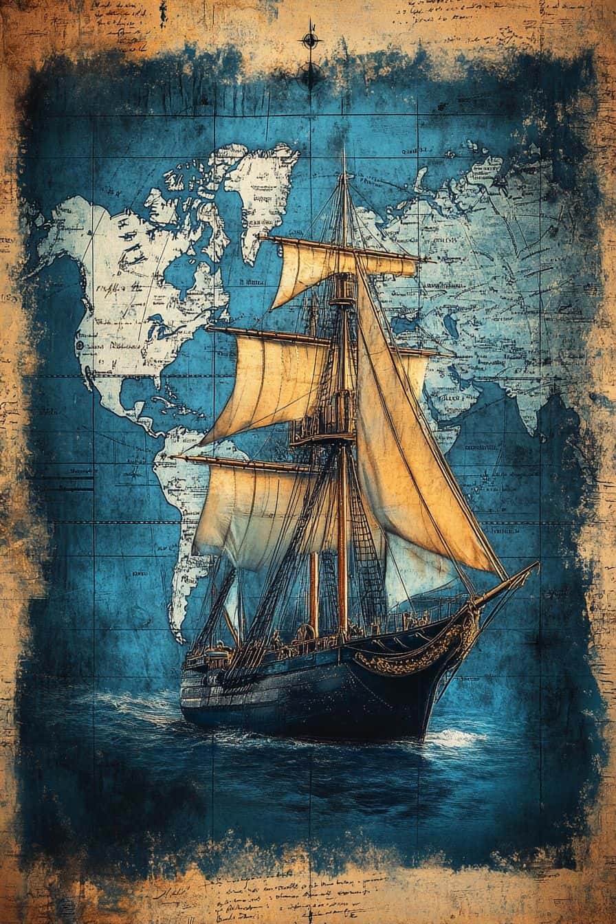 60+ Cool Nautical Vintage Digital Papers {Free} - The Sketch & Doodle Club